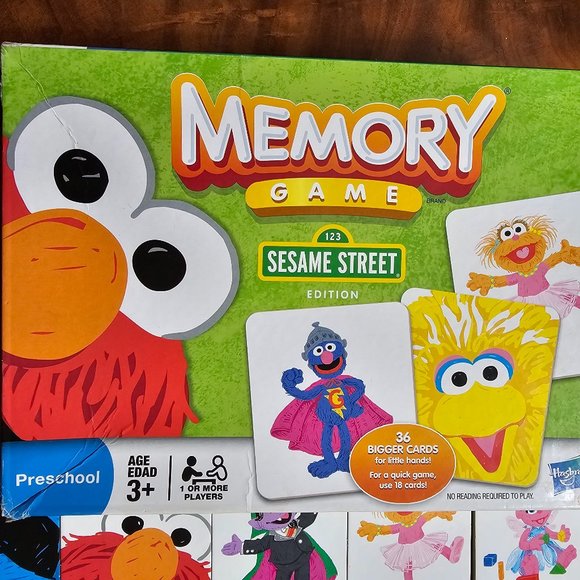 Hasbro | Toys | Hasbro Memory Game Sesame Street Matching Cards Elmo ...